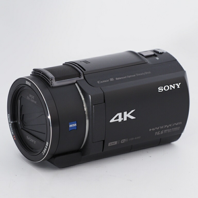 【楽天市場】SONY ソニー ビデオカメラ FDR-AX40 4K 64GB 光学20倍 ブラック Handycam FDR-AX40 BC ...