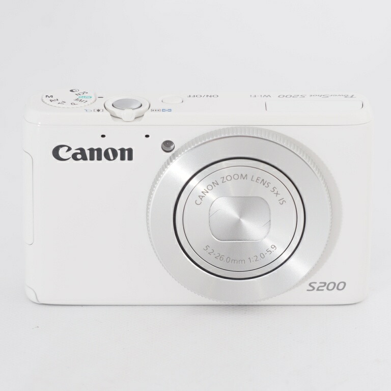 【楽天市場】Canon キヤノン デジタルカメラ PowerShot S200 (ホワイト) F値2.0 広角24mm 光学5倍ズーム ...