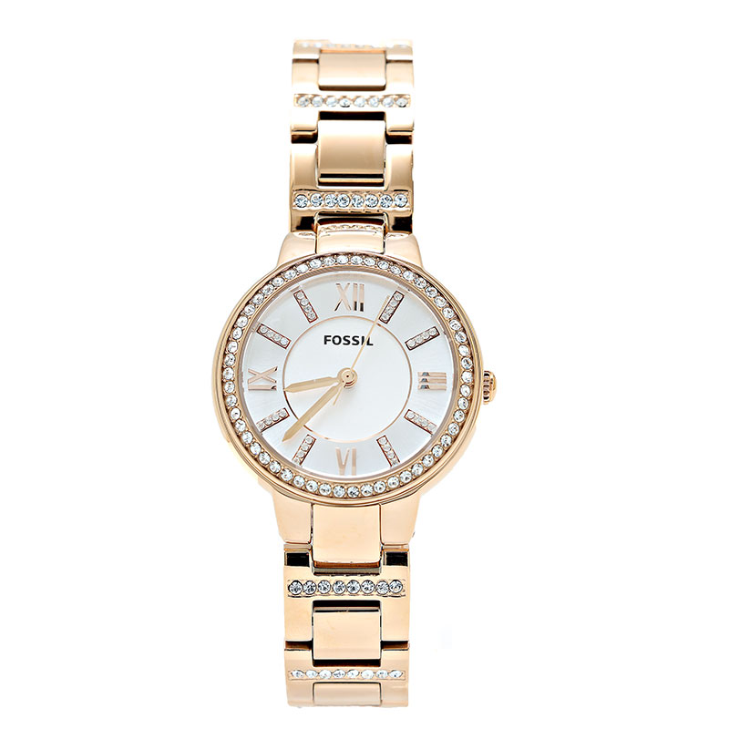 【楽天市場】腕時計 レディース ピンクゴールド GOLD ホワイト WHITEフォッシル VIRGINIA クオーツ 5気圧防水 FOSSIL ...