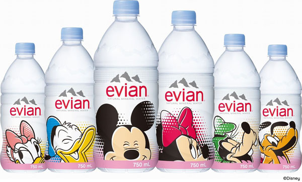 【楽天市場】エビアン ディズニーパッケージ 750mlペットボトル 12本入〔伊藤園 evian エヴィアン courreges 中硬水 ...