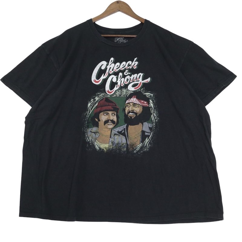 【楽天市場】大きいサイズ メンズUS-2XLサイズ Cheech&Chong クルーネック 半袖プリントTシャツ ムービー コメディアン 胸囲約120cm 黒 ブラック系 tc-0102n ...