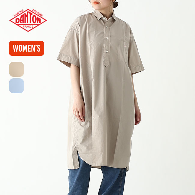 【楽天市場】【ラスト1点】ダントン P.OドレスS/S DANTON P.O DRESS ウィメンズ レディース JD-3655 CPL ワンピース シャツワンピ 半袖 フェス キャンプ ...