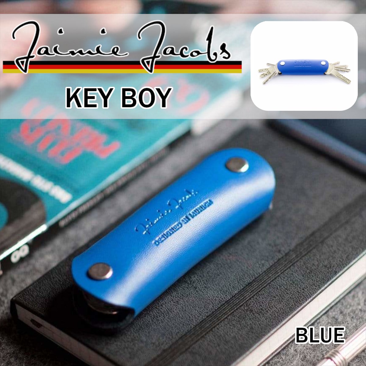 【楽天市場】JaimieJacobs KEYBOY ジェイミージェイコブス キーボーイ キーケース ブルー 正規輸入品 キーホルダー 青 ...