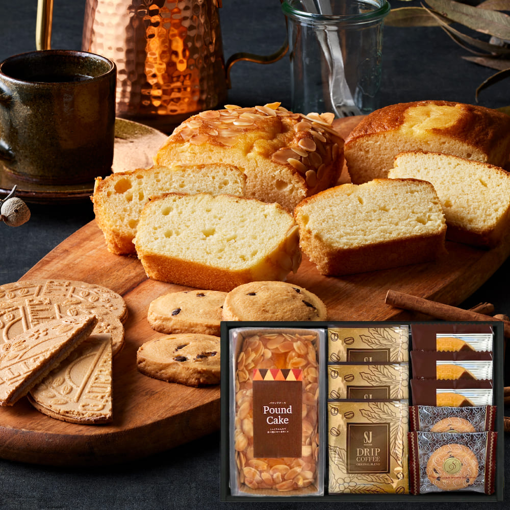 【楽天市場】パウンドケーキ＆コーヒー・洋菓子セット RQ-25 内祝い お中元 お彼岸 お祝い お供え 粗供養 満中陰志 香典返し お返し お ...