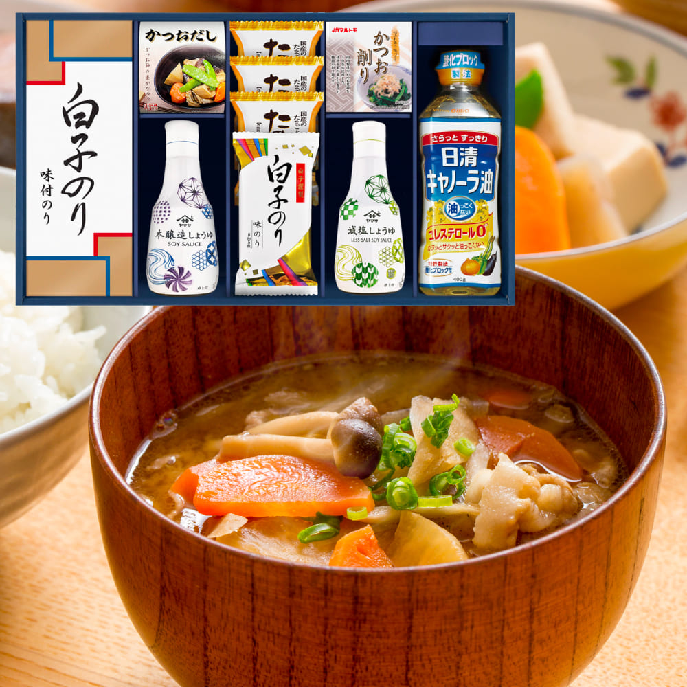 【楽天市場】半額 50%OFF ヤマサ鮮度しょうゆ＆白子のり 詰め合わせ IT-50R2 内祝い お中元 暑中見舞い お彼岸 お祝い 出産祝い 結婚祝い お供え 粗供養 満中陰志 香典返し お ...