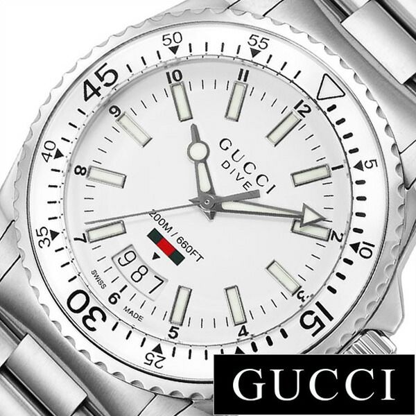 【楽天市場】グッチ腕時計 GUCCI時計 GUCCI 腕時計 グッチ 時計 ダイヴ DIVE ダイブ メンズ 白 YA136302 ペア ...
