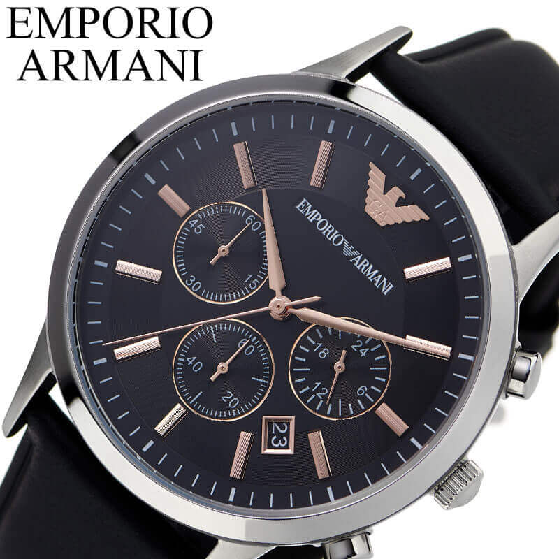【楽天市場】EMPORIO ARMANI 時計 レナート RENATO メンズ AR11431 男性 ブラック クォーツ おすすめ おしゃれ ...