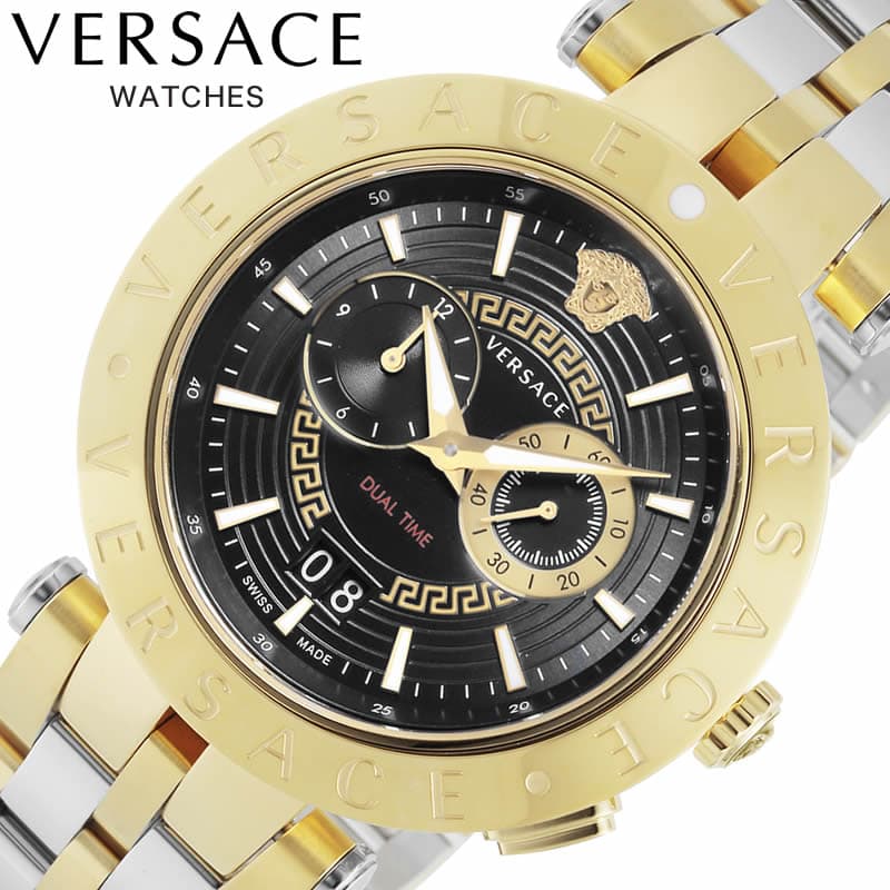 【楽天市場】ヴェルサーチ 腕時計 VERSACE 時計 V-レース デュアルタイム V-RACEDUALTIME メンズ ブラック ...