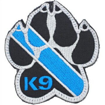 【楽天市場】Military Patch（ミリタリーパッチ）USAF K-9 フットプリント ブルーライン パッチ[フック付き ...