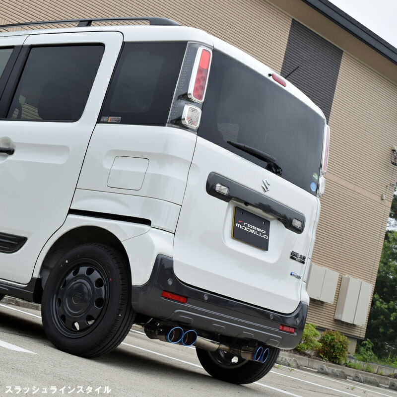 【楽天市場】【車検対応】ロッソモデロ DUALIST GT-Four マフラースペーシア カスタム MK53S ターボ 2WDスペーシアカスタム マフラー ターボ専用チタンテール4本出し ...