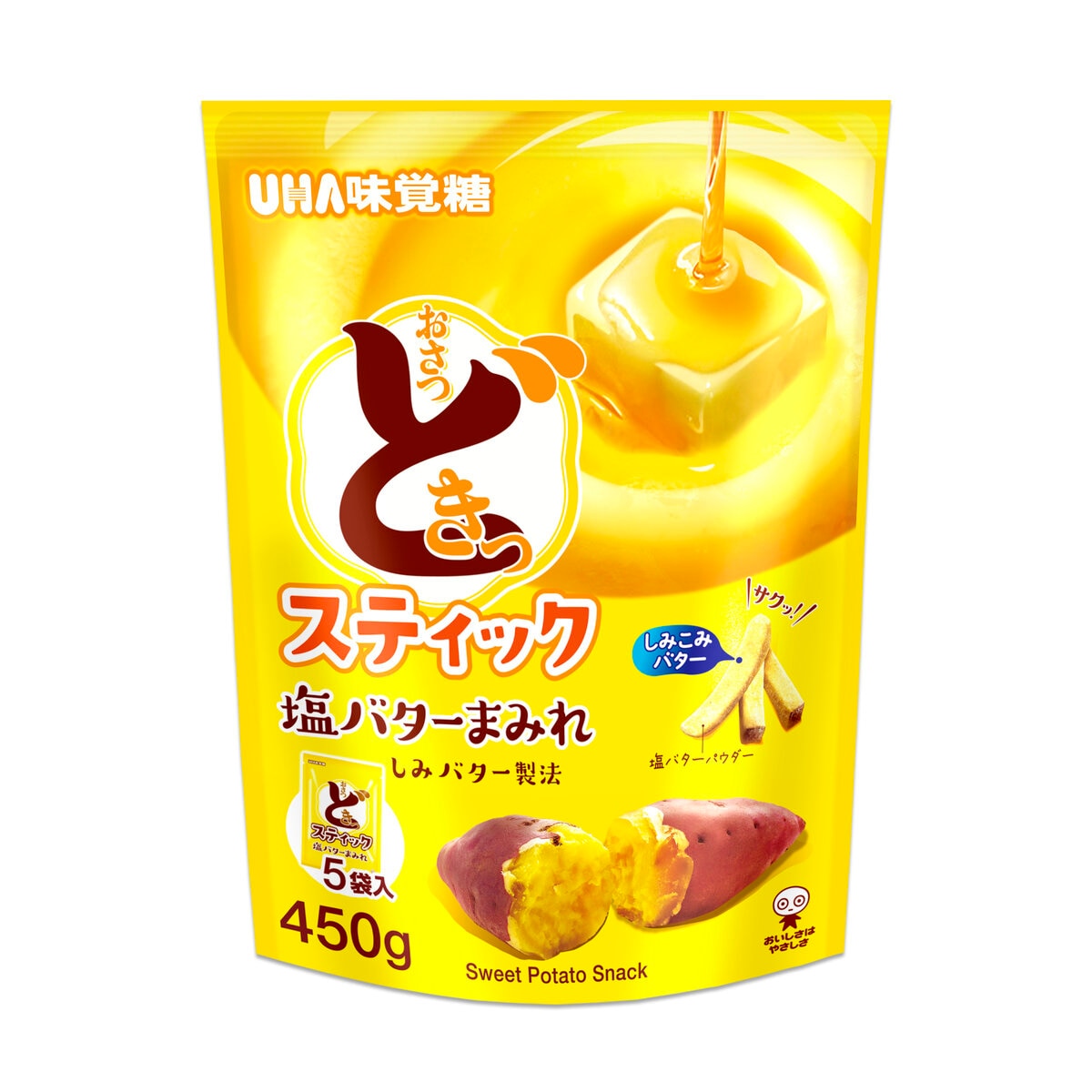 【楽天市場】【UHA 味覚糖】オサツドキッスティック 450g（90g×5袋） 真空フライ 大袋 小分け サクサクスイートポテトコーンスナック コストコ直送：キャラメルカフェ