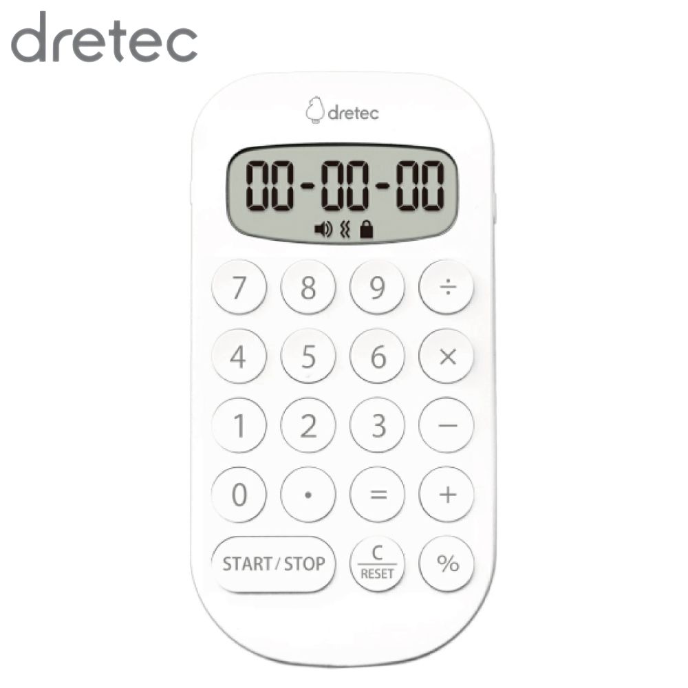 【楽天市場】dretec 時計付電卓バイブタイマー ホワイト CL-133WT | タイマー 電卓 時計 計算機 キーロック機能 コンパクト スケール 長時間 多機能 ネックストラップ ...