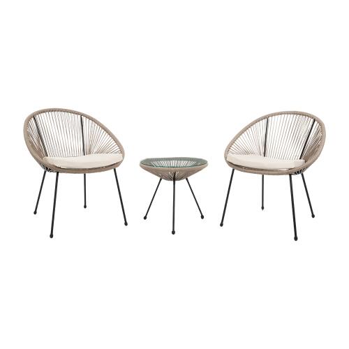 【楽天市場】2025新作 ガーデンファニチャー テーブル 3点セット 2脚 ガーデン ベランダ ガーデンチェア セットテーブルセット ...