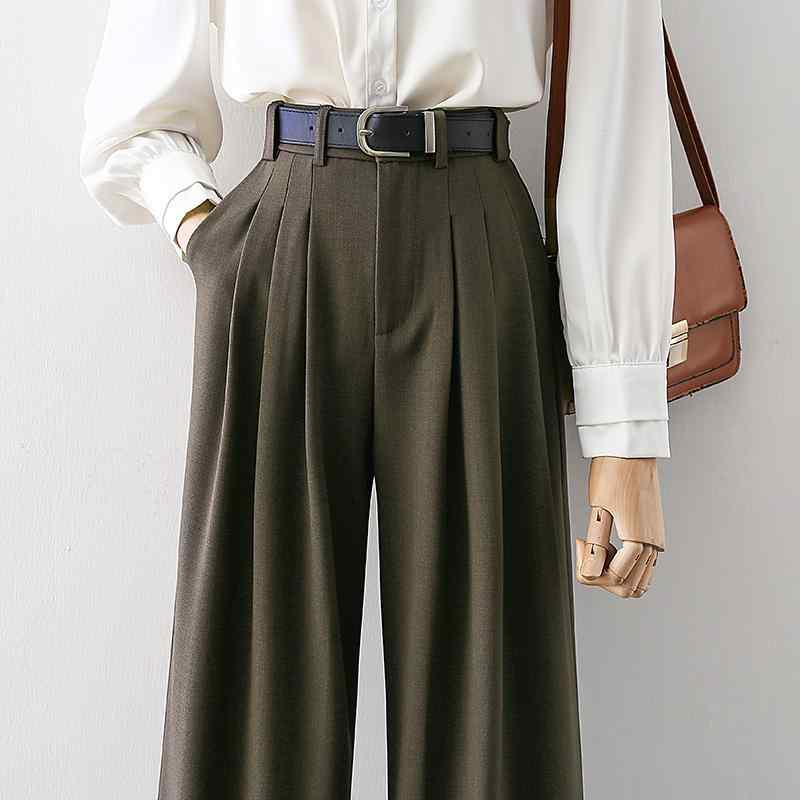 【楽天市場】ドレープ スーツ ワイド レッグ パンツ レディース 春夏 ハイウエスト スリム ストレート レッグスリム カジュアル フロア ...