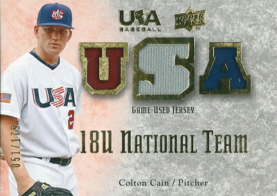 【楽天市場】Colton Cain 2008/09 USA Baseball 18U National Team Jersey 179枚限定 ...