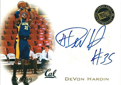 【楽天市場】デボン・ハーディン バスケットボールカード DeVon Hardin 2008 Press Pass Signings Gold ...