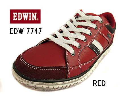 【楽天市場】【EDWIN エドウィン 7747 RED 】 メンズスニーカー シューズ 幅広 ゆったり 防滑 軽量 靴 ローカット カジュアル 普段履き デイリー 旅行 お出かけ：くつ 雑貨 ...