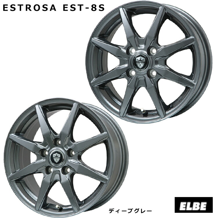 【楽天市場】【お買い物マラソン 9/19(金)20時スタート】送料無料 エルベ エステローザ EST-8S 4.5J-14 +45 4H ...