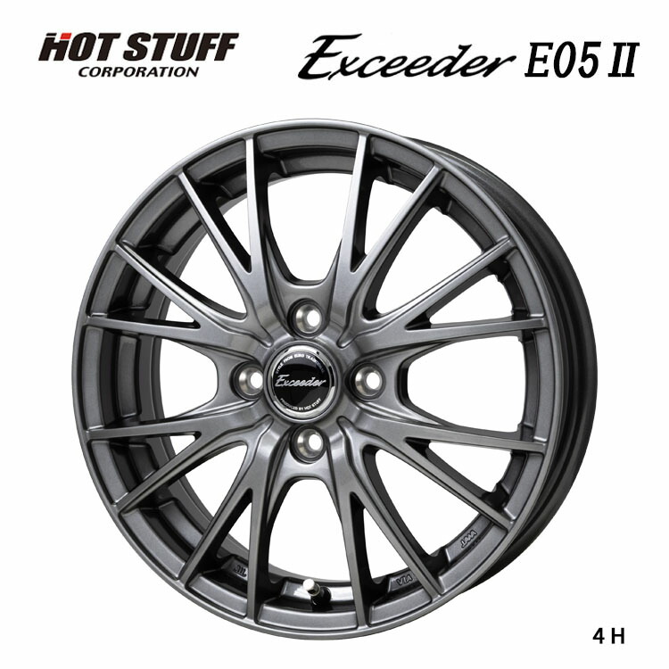 【楽天市場】送料無料 ホットスタッフ エクシーダ イーゼロゴーツー 6J-16 +45 4H-100 HOT STUFF Exceeder E05 2 (16インチ) 4H100 6J+45 ...