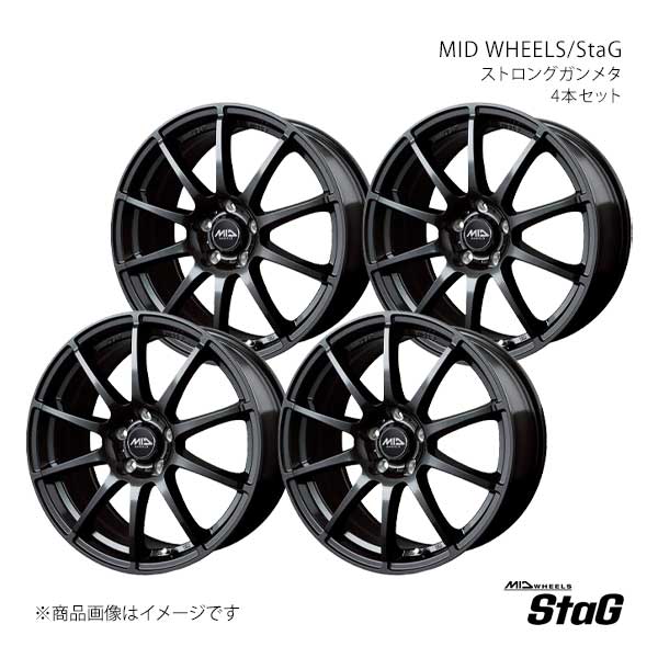 【楽天市場】MID WHEELS/スタッグ アルミホイール4本セット【15×6.0J 5-114.3 INSET50 SGM】MID ...