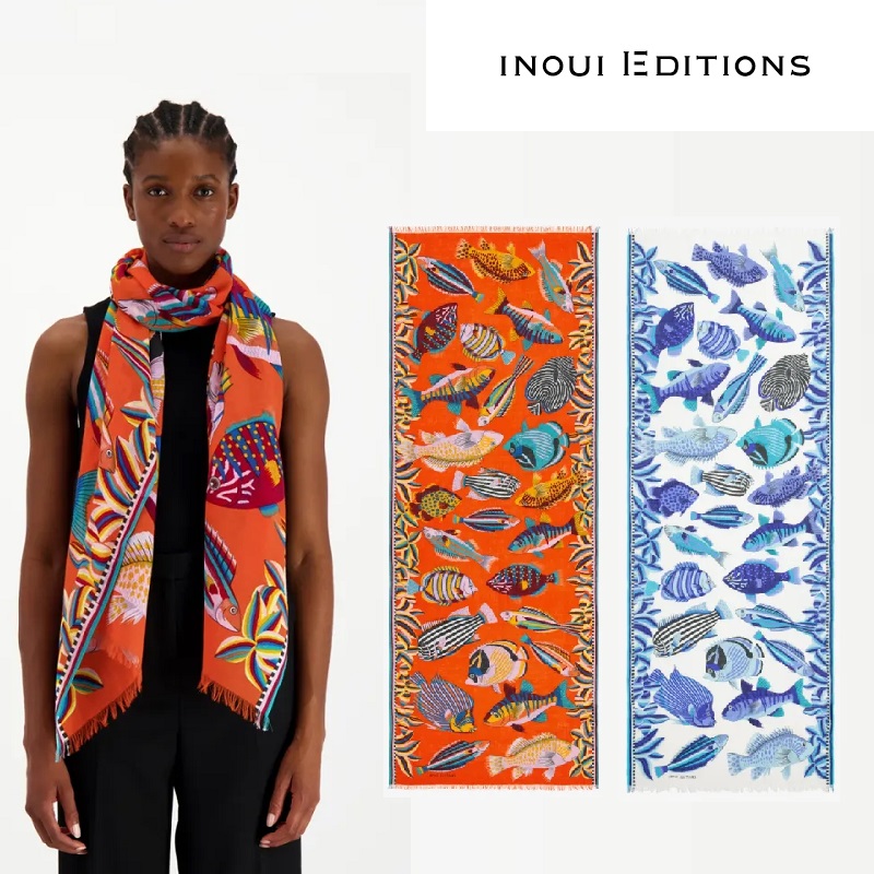 【楽天市場】INOUI EDITIONS イヌイエディションズ 100%コットンストール REVERIE スカーフ 100% COTTON ...