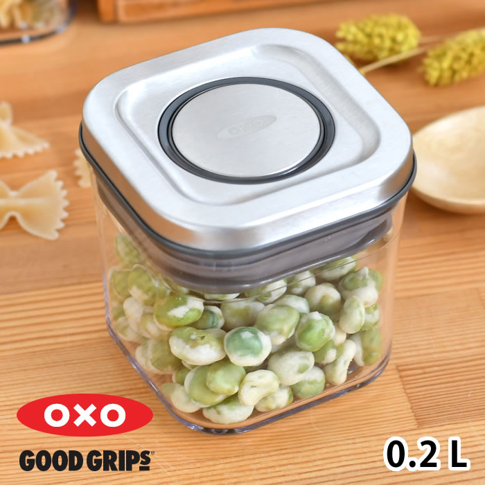 【楽天市場】保存容器 密閉 OXO オクソー ステンレスポップコンテナ ミニスクエア ミニ 0.2L 保存容器 おしゃれ スクエア 食洗機 シンプル 収納 整理 クリア スタッキング 積み重ね ...