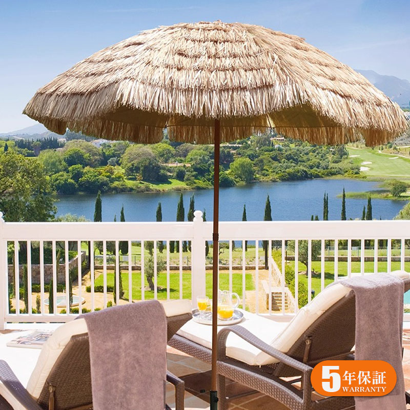 【楽天市場】【5年保証】ガーデンパラソル 手動開閉タイプ 丸 幅140cm 日よけ 雨よけ対応 カーキ 送料無料：CASACONER