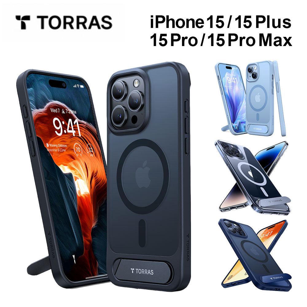 【楽天市場】【ガラスフィルム同梱】 TORRAS UPRO Pstand Case iPhone15 15pro 15Plus 15promax ケース 半透明 耐衝撃 保護 画面保護ガラス ...