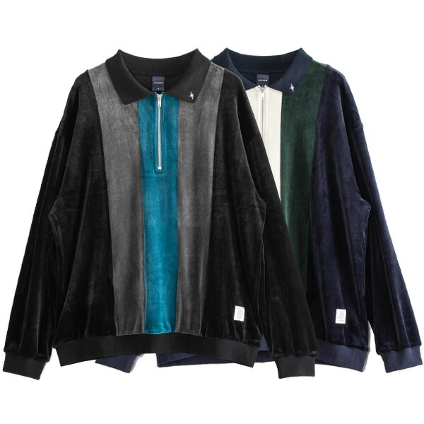 【楽天市場】アップルバム ハーフジップ シャツ APPLEBUM Velour Half Zip メンズ カットソー ベロアシャツ 全2色 M ...