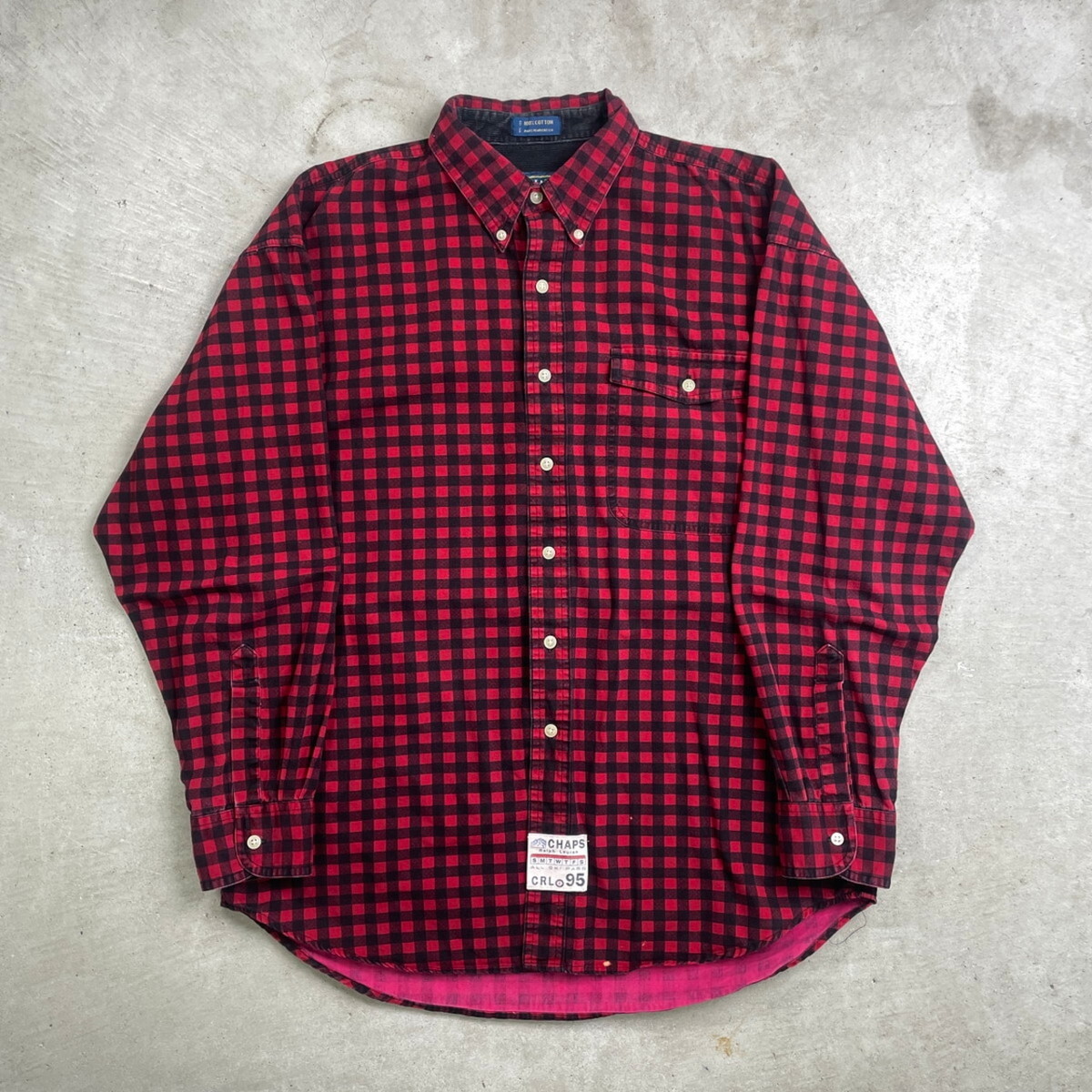 【楽天市場】80年代 CHAPS Ralph Lauren チャップス ラルフローレン チェックシャツ ボタンダウンシャツ メンズL 古着 ...