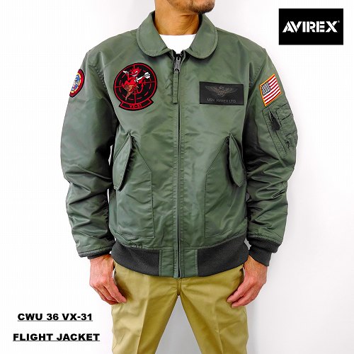 【楽天市場】アヴィレックス フライトジャケット トップガン AVIREX CWU 36P VX-31 FLIGHT JACKET TOP GUN DUST DEVILS 783-0252039 ...