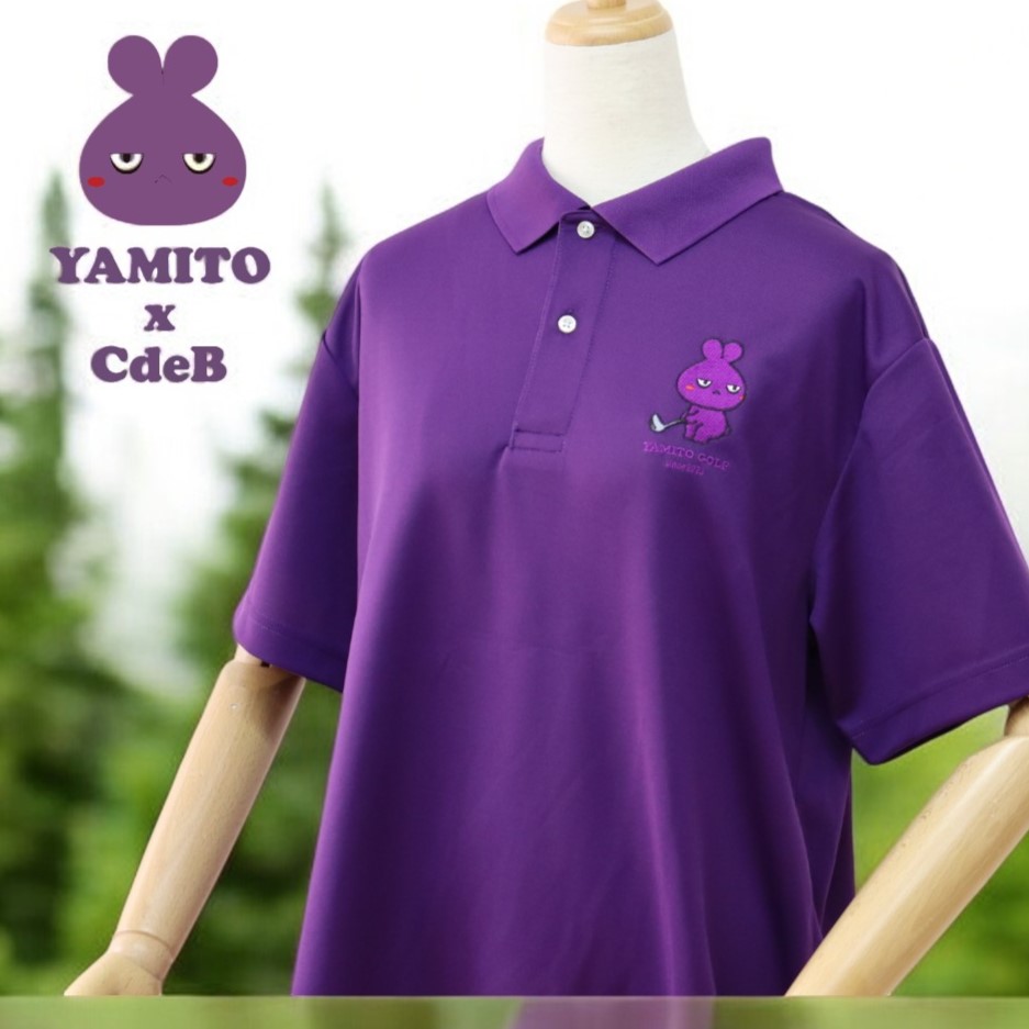 【楽天市場】やみとGOLFドライポロシャツ（ポリエステル） 半袖 ユニセックス メンズ レディス 刺繍 ゴルフポロシャツ 引きこもりうさぎ ...