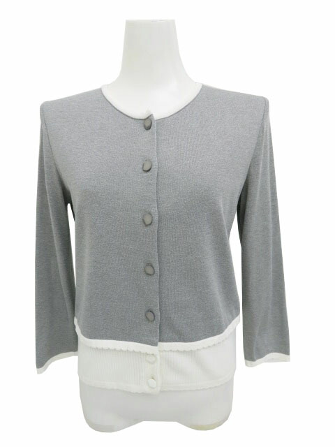 【楽天市場】Rene basic カーディガン グレー×ホワイト 36 '19年 A1【中古】：セレブbyエンデバー