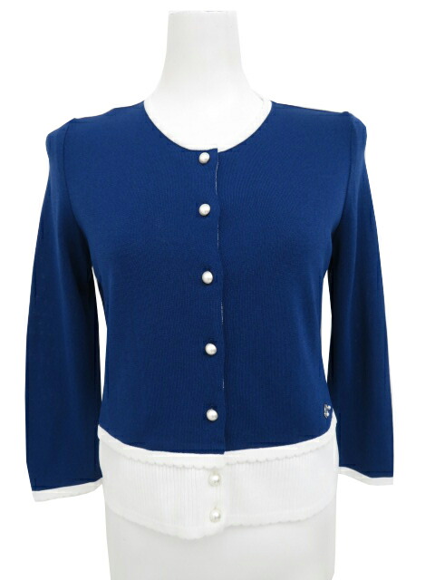 【楽天市場】Rene basic カーディガン ブルー×ホワイト 36 '21年 A1【中古】：セレブbyエンデバー