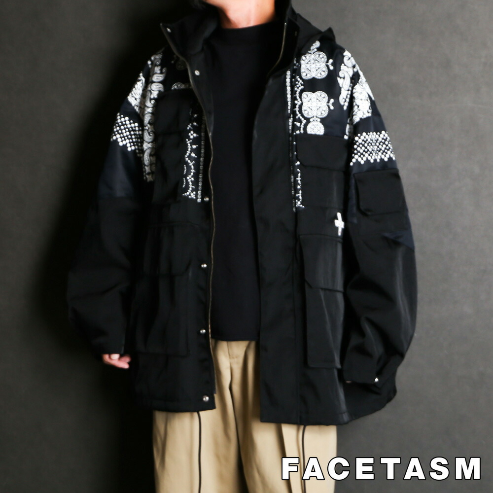 【楽天市場】【FACETASM/ファセッタズム】ORIGINAL BANDANA PRINT HIGH NECK JACKET / ミリタリー ...
