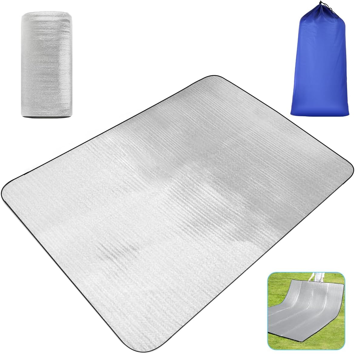 【楽天市場】【マラソン期間10倍P&10%OFF券】 DEWEL アルミシート テントマット 銀マット キャンプ用 2x2m 保温 防水 防災 洗える レジャーシート ピクニックシート アルミ ...