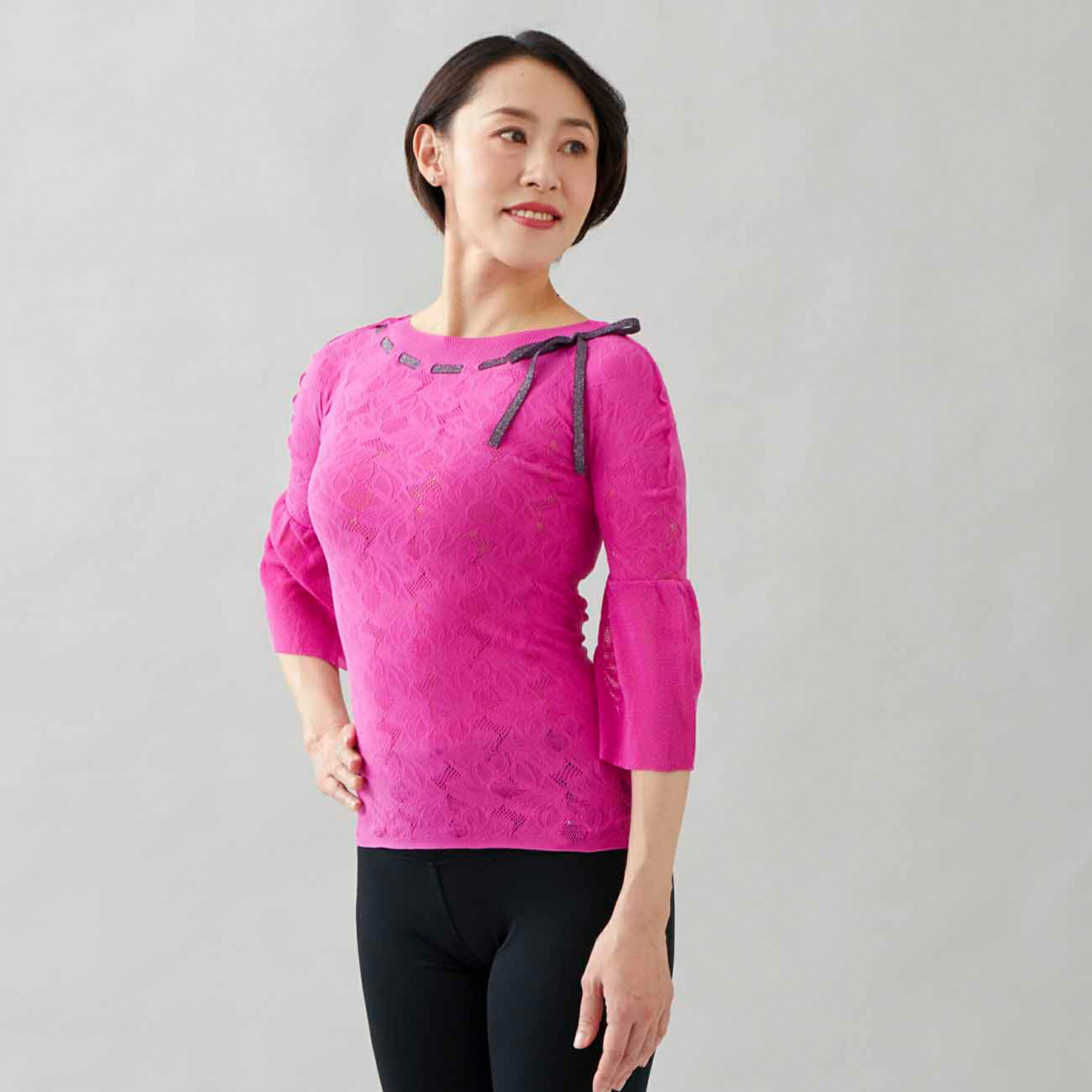 【楽天市場】【チャコット 公式(chacott)】【ノーソーイングニット】フレアスリーブニットトップ：Chacott Online Shop ...