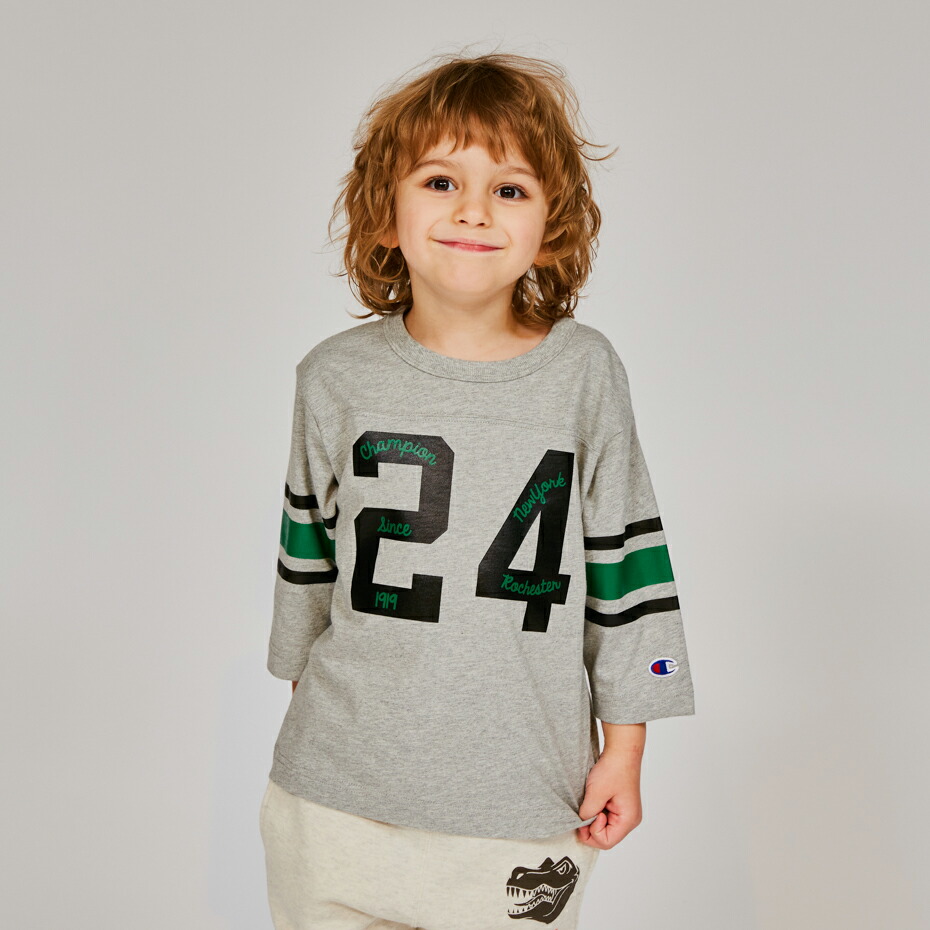 【楽天市場】【公式】チャンピオン【30%OFFセール】Champion キッズ 3/4スリーブTシャツ 24FW ボーイズカジュアル(CK-A405)★ キッズウェア 子供 子ども こども ...