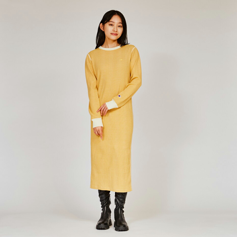 【楽天市場】【公式】チャンピオン【30%OFFセール】Champion ウィメンズ ボーダーワンピース 24FW チャンピオン(CW-A405)★ レディース ロンT 長袖 Tシャツ ...