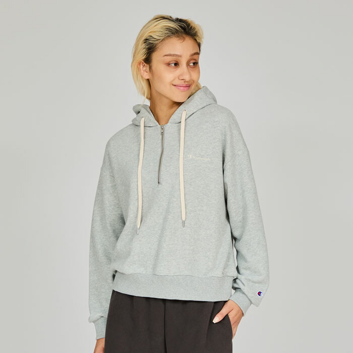 【楽天市場】【公式】チャンピオン【30%OFFセール】Championウィメンズ ハーフジップフーデッドスウェットシャツ 25SS (CW-B101)★ メンズ レディース sweat ...