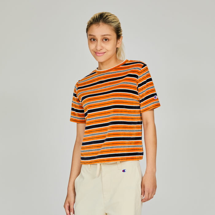【楽天市場】【公式】チャンピオン【30%OFFセール】【 ストレッチ 】Champion ウィメンズ ショートスリーブボーダーTシャツ 25SS (CW-B305)★ 半袖 Tシャツ メンズ ...