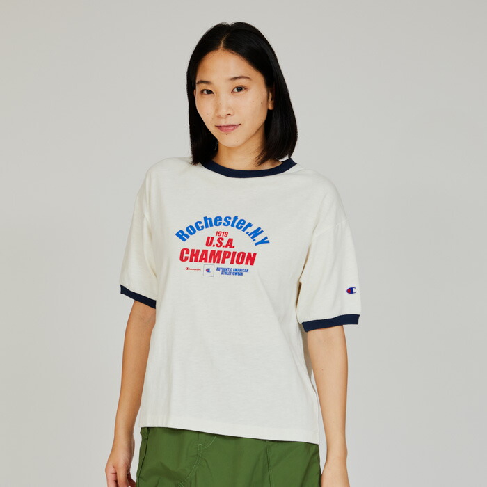 【楽天市場】【公式】チャンピオン【30%OFFセール】Champion ウィメンズ ショートスリーブリンガーTシャツ 25SS(CW-B316)★ 半袖 Tシャツ メンズ レディース ...