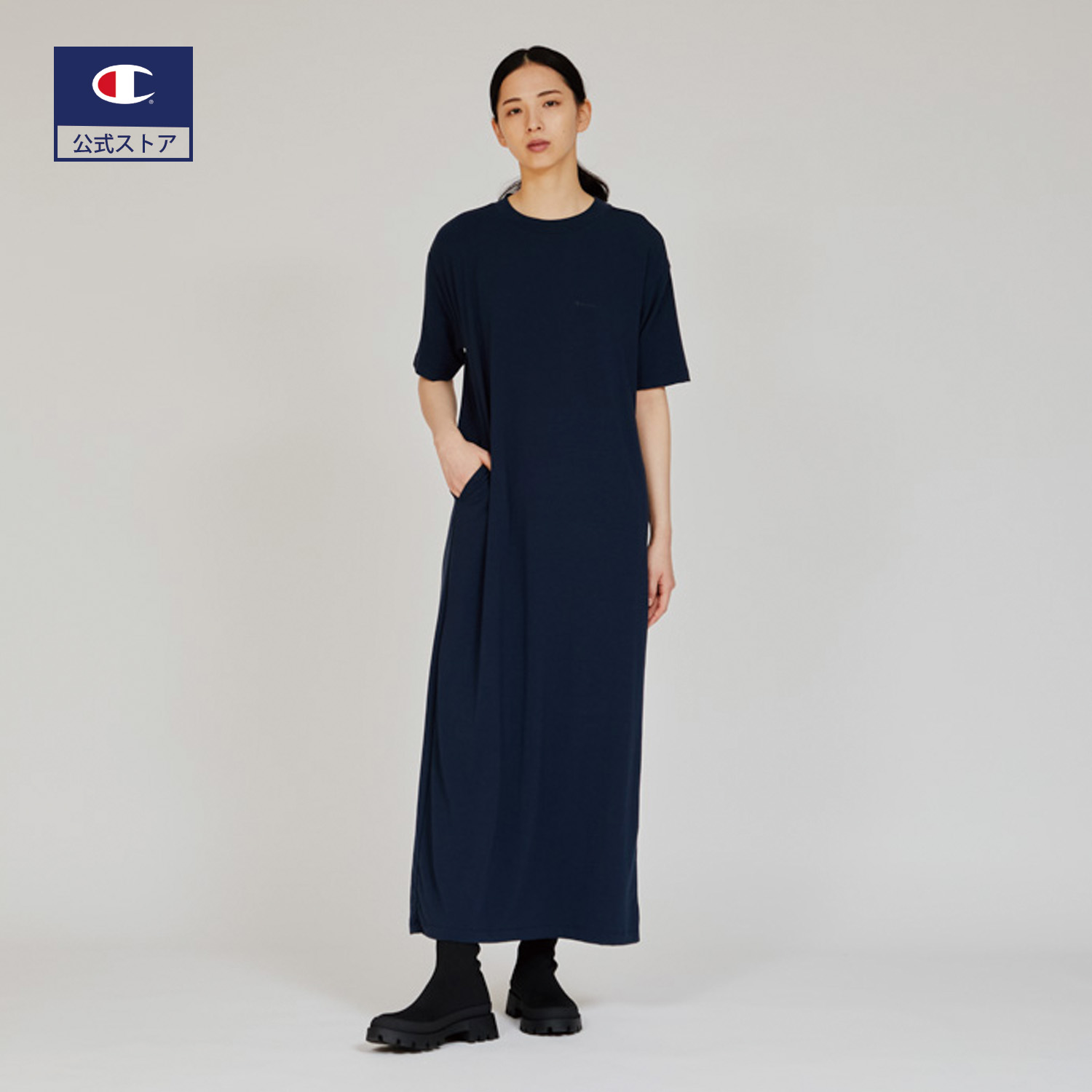 【楽天市場】【公式】チャンピオン【 速乾 UVカット ストレッチ 】 Champion ウィメンズ ワンピース 25SS ブラックエディション(CW-B324)★ 半袖 Tシャツ メンズ ...