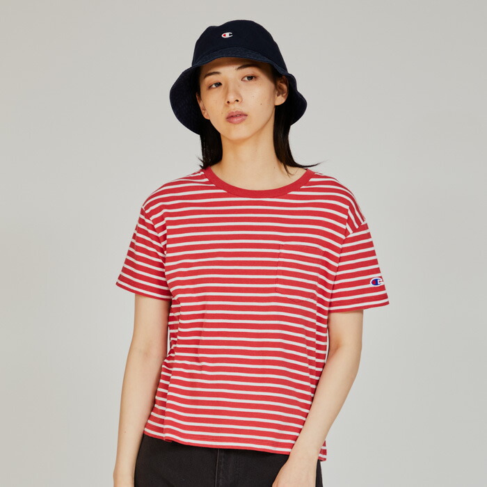 【楽天市場】【公式】チャンピオン Champion ウィメンズ ボーダーショートスリーブポケットTシャツ 25SS (CW-X343)★半袖 ボーダー レディース 女性用 女性 ...