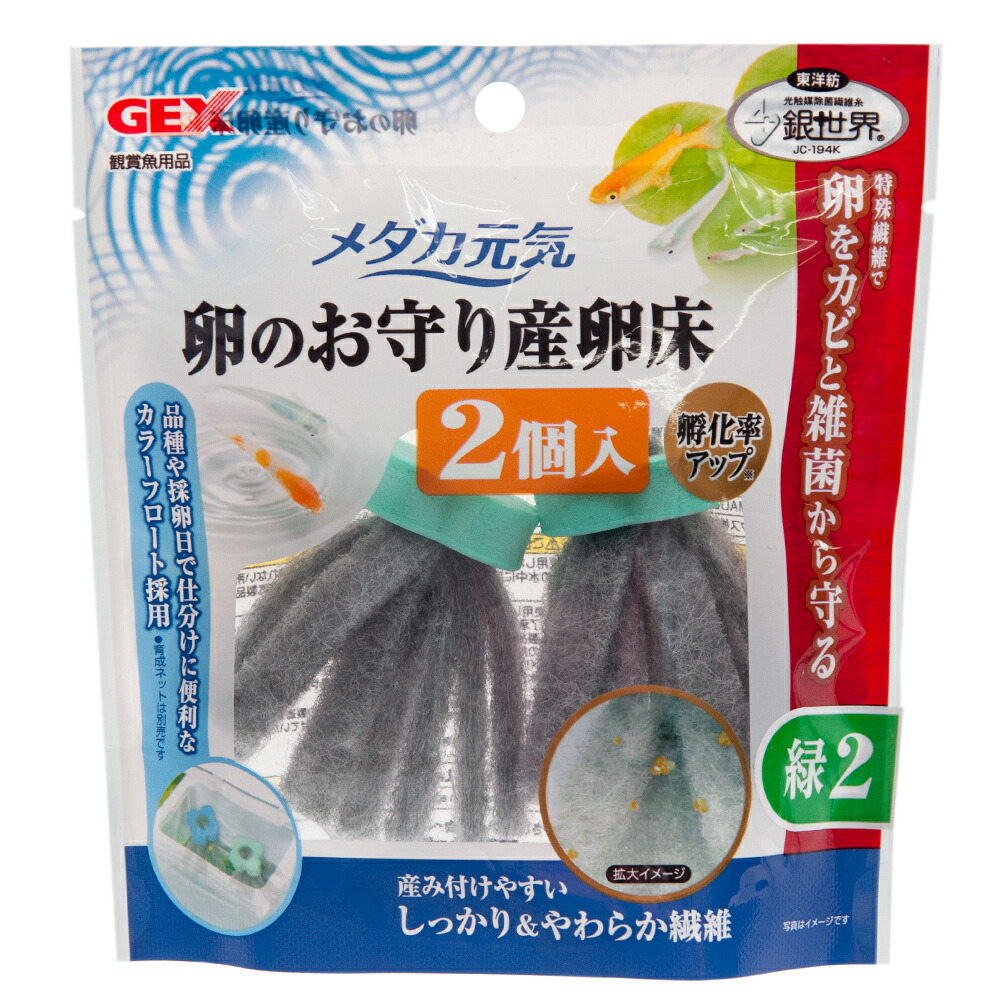 【楽天市場】アウトレット品 GEX メダカ元気 卵のお守り産卵床 緑 2個入 訳あり 関東当日便：charm 3980 楽天市場店