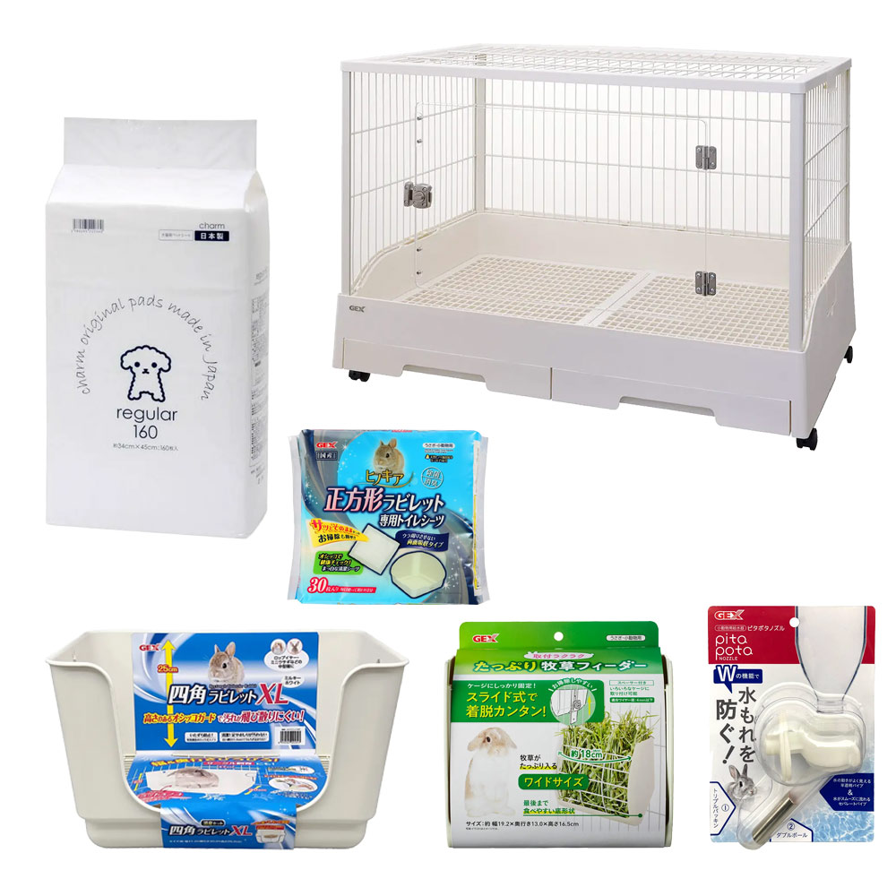 【楽天市場】GEX クリアフロント80 うさぎの飼育セット 幅81.5×奥行き54.5×高さ59.0cmm 関東当日便：charm 3980 楽天市場店