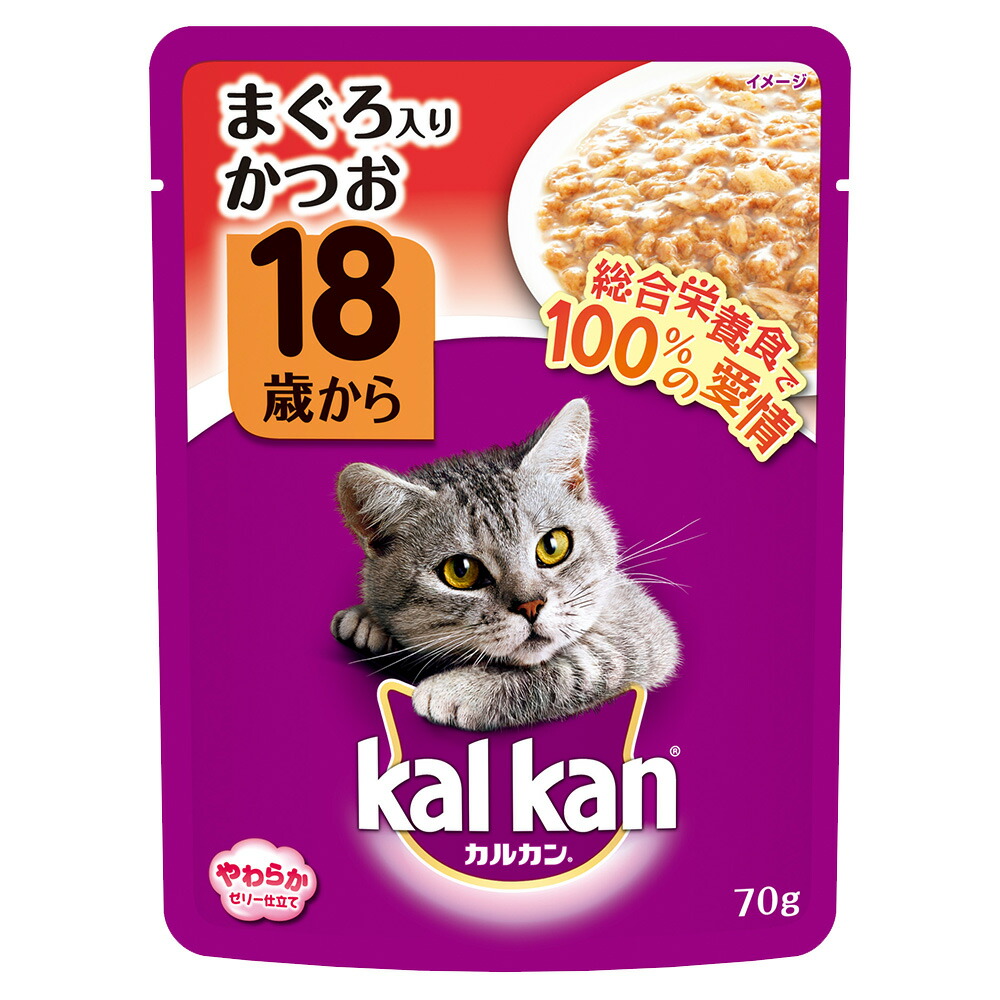 【楽天市場】カルカン パウチ 18歳から まぐろ入りかつお 70g キャットフード 関東当日便：charm 3980 楽天市場店