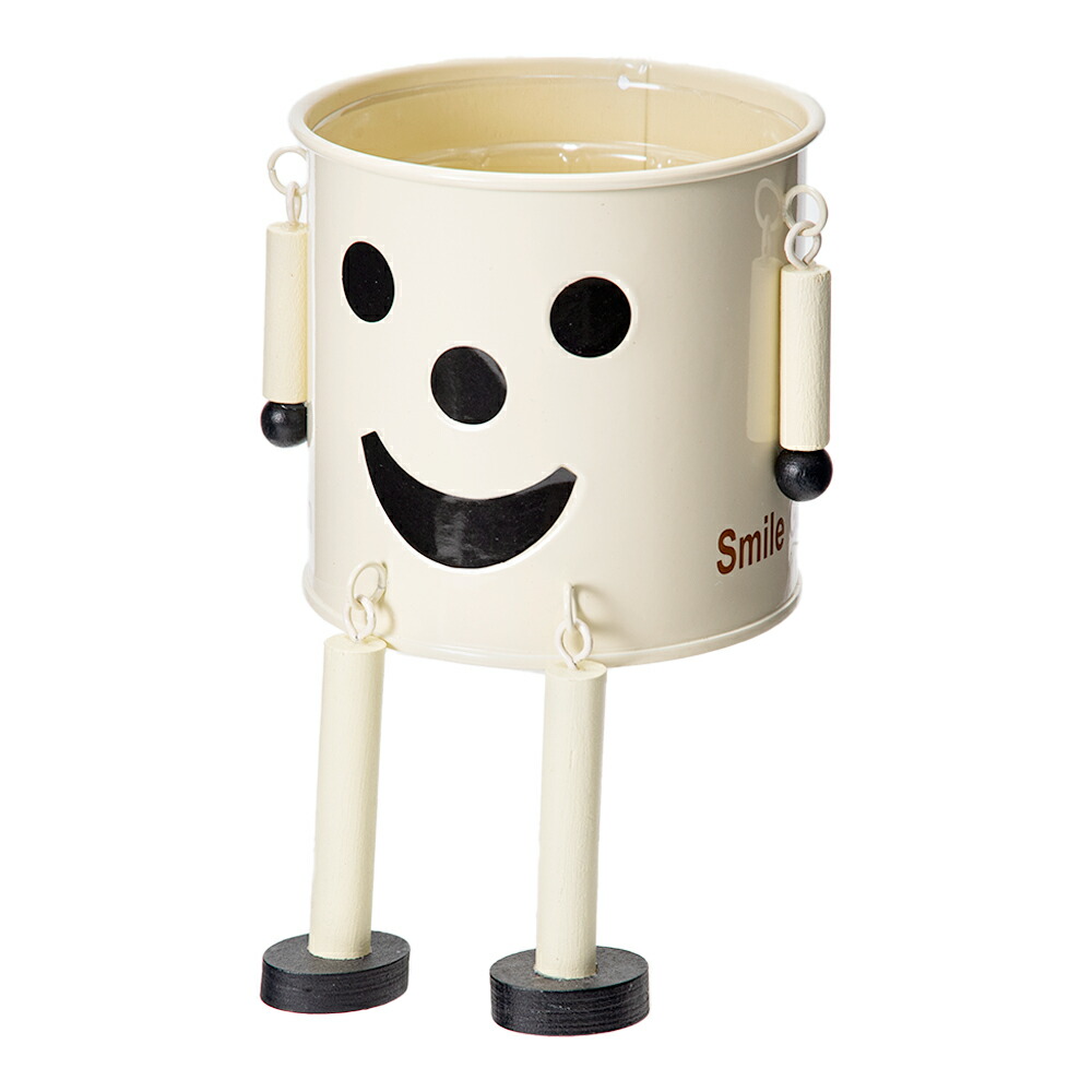 【楽天市場】鉢 ブリキマン アイボリー M 穴あり 関東当日便：charm 3980 楽天市場店