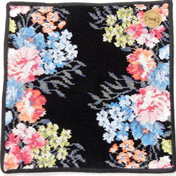 【楽天市場】シュニール織りFEILER「ベルプロフーモ」ブラック地ローズカラーフラワーメール便発送：la charrette lutine