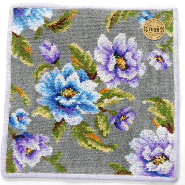 【楽天市場】シュニール織りFEILER「アメジストブルーム」パープルとブルーフラワーメール便発送：la charrette lutine